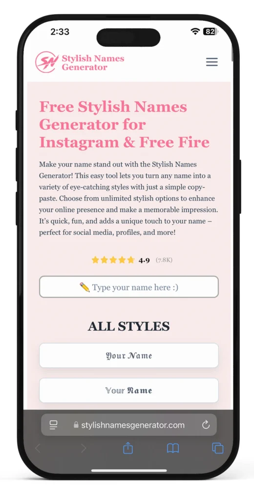 instagram stylish names